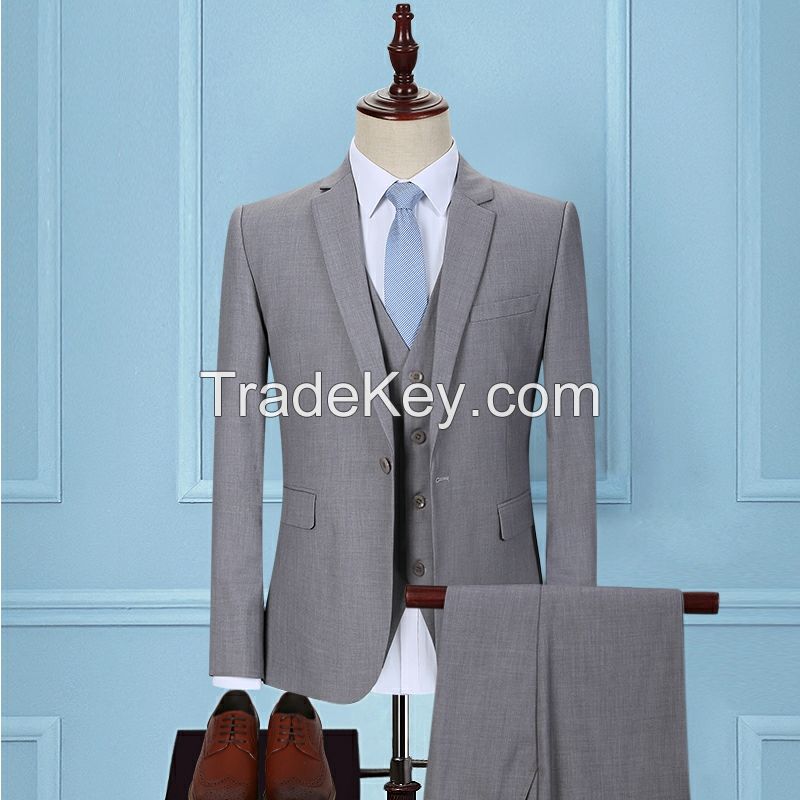 A suit Slim suit for men light grey business suit formal work clothes ...