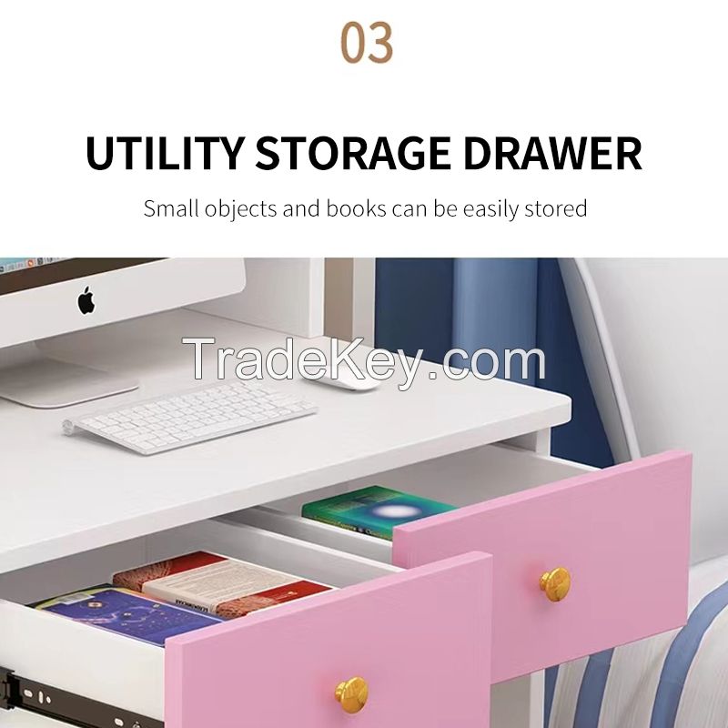 Computer Desk Bookshelf Family Desk Modern Simple Bookcase Integrated ...