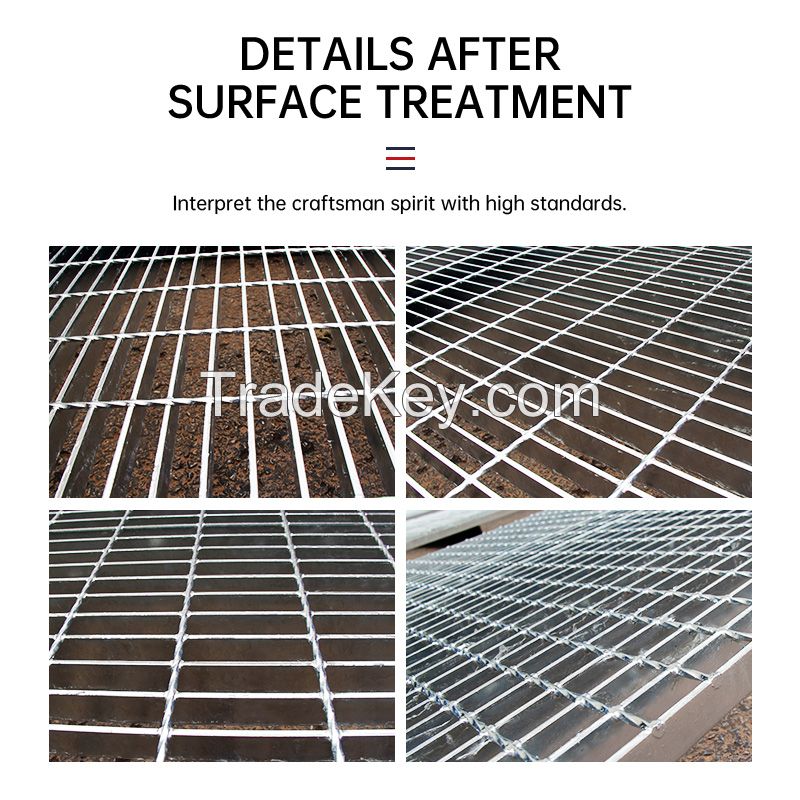 Hot dip galvanized steel grating plate-100 bar distance steel grating ...